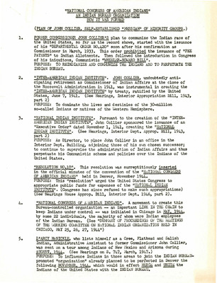 "Report on John Collier and His American Indian Policies, July 1947" by ...