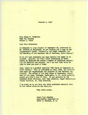 "Letter from Laura Knudson For Representative Burdick to Selma Stenerso ...