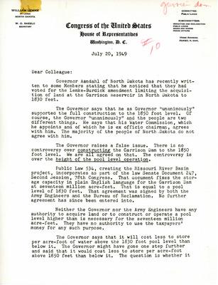 "Letter from Representatives Burdick and Lemke to Congressional Colleag ...