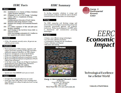 "EERC Economic Impact" by University of North Dakota. Energy and ...