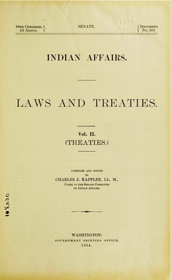 "Treaty of Fort Laramie with Sioux, Etc., 1851 (Kappler)" by Charles J ...
