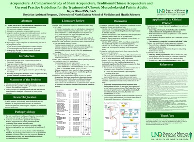 "Acupuncture: A Comparison Study of Sham Acupuncture, Traditional Chine ...